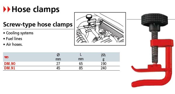 (DM.90)-Hose Clamp (screw type)-for hoses to 27mm diameter